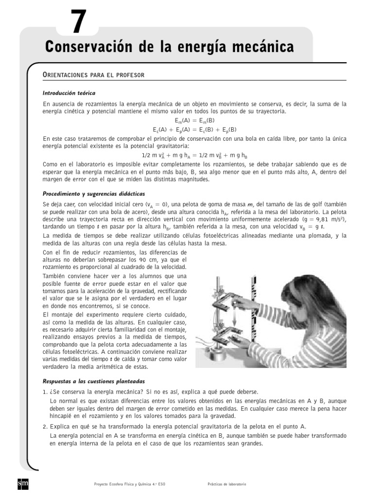 Conservación de La Energía Mecánica. | PDF | Gravedad | Energía potencial