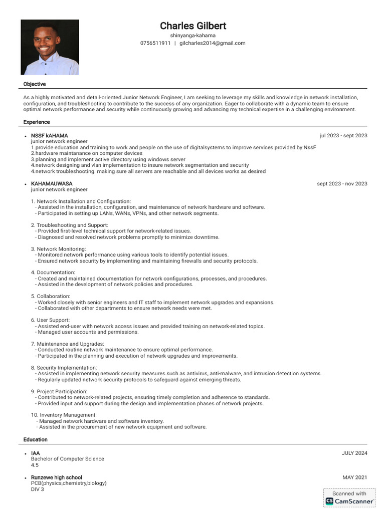 Charles CV 2 | PDF | Computer Network | Computer Security