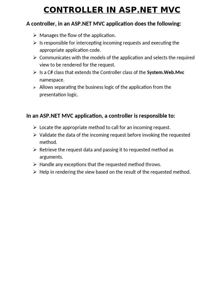 Controller in Mvc | PDF