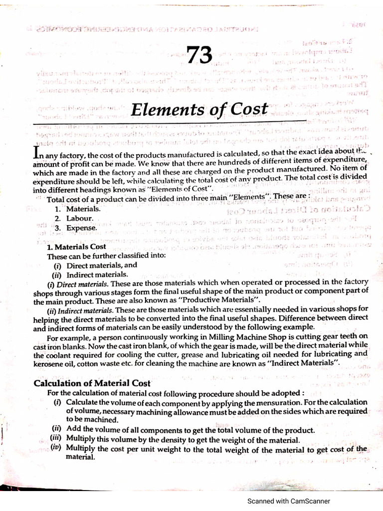 Elements of Cost | PDF
