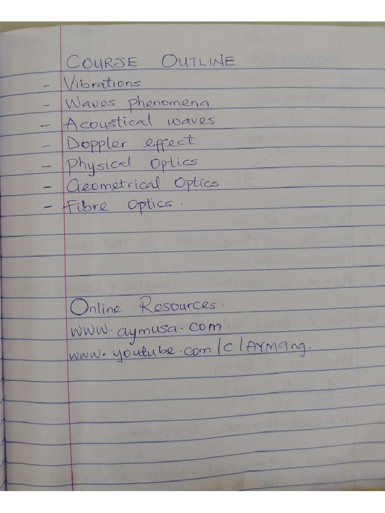 Waves and Optics Note | PDF