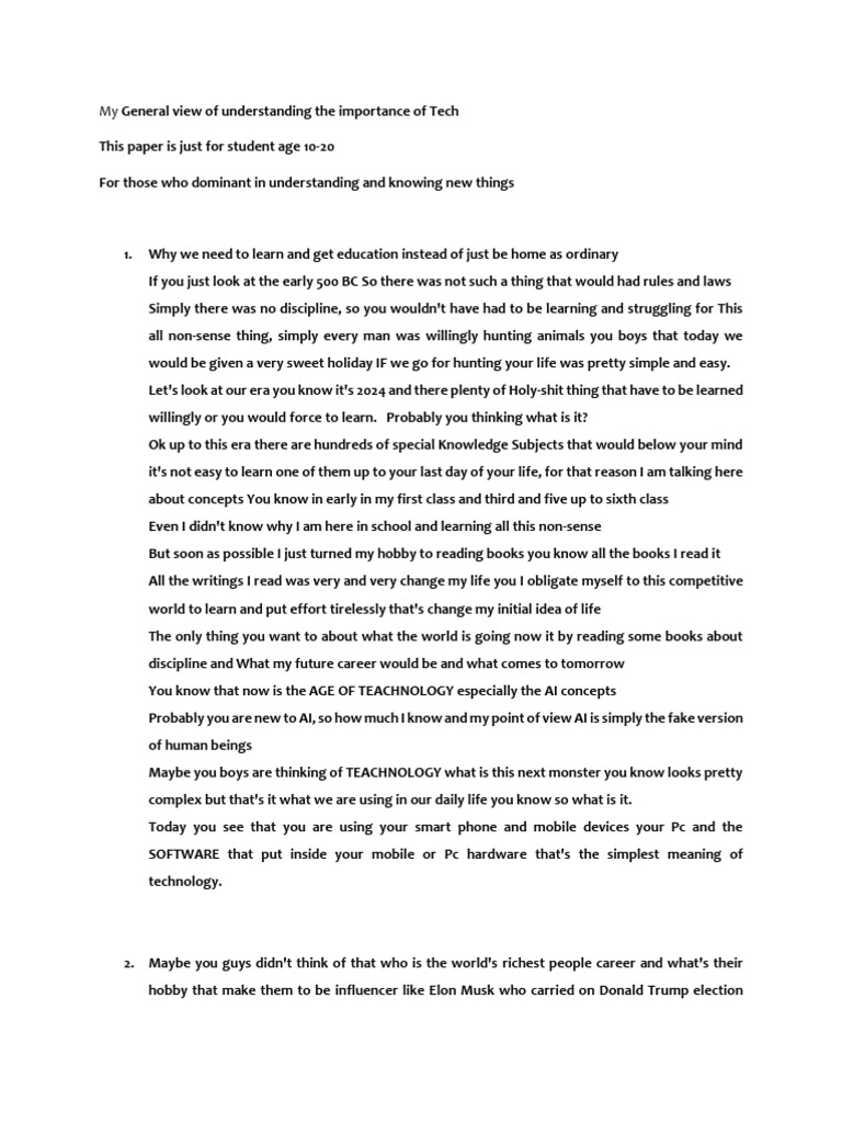 My first paper | PDF | Elon Musk