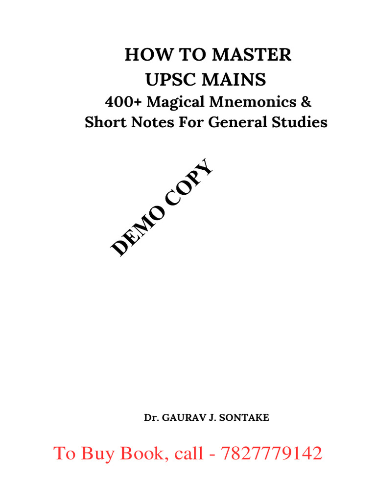Mastering UPSC Mains: Mnemonics & Notes | PDF | Mental Health | Transgender