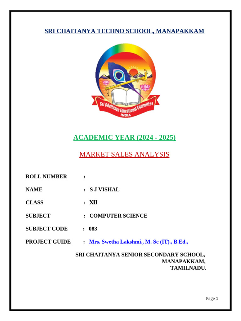 Market Sales Analysis Final | PDF | Computing | Software Engineering