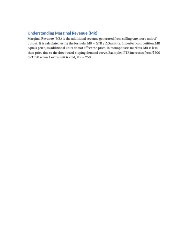 Marginal Revenue | PDF