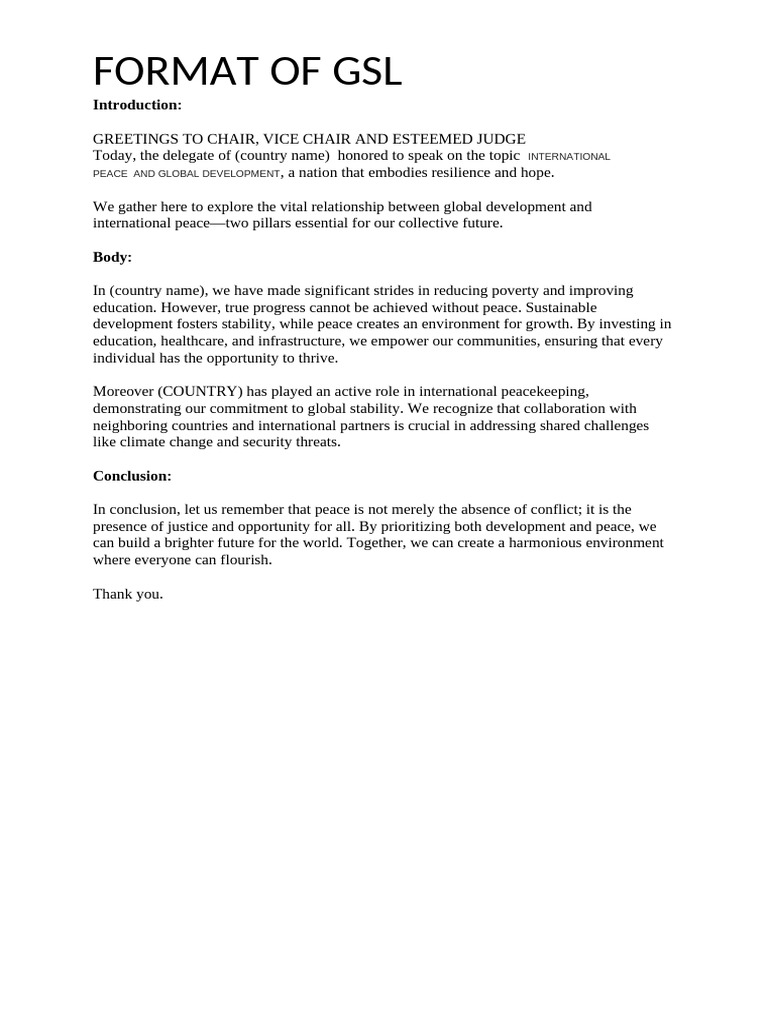 Format of GSL | PDF