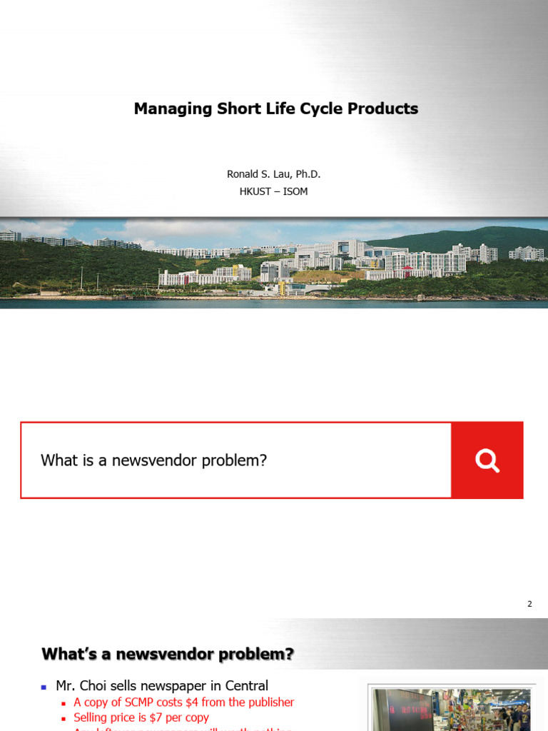 Newsvendor Problem & Solutions | PDF | Demand | Economics