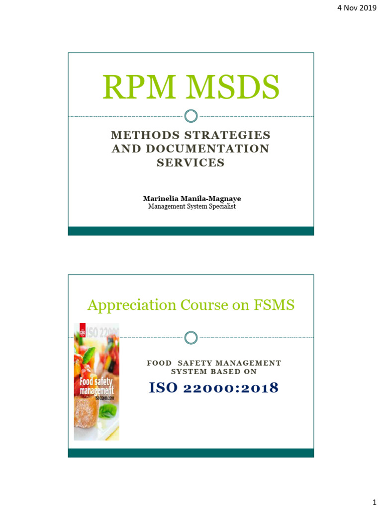 Appreciation Course On ISO 22000 2018 MMM | PDF | Audit