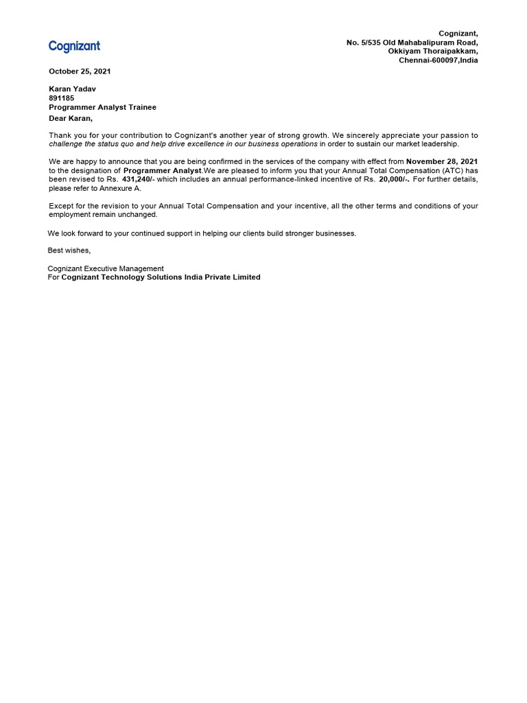 Compensation - Letter - 2021 | PDF | Incentive | Economies