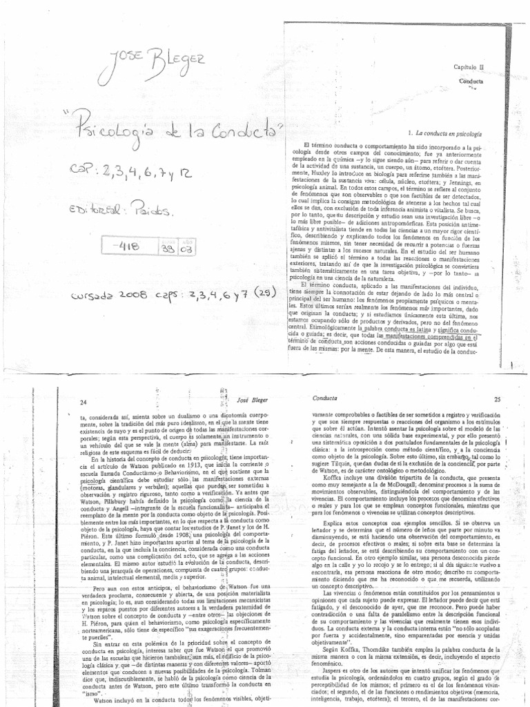 418. Bleger Psicologia conductiva | PDF