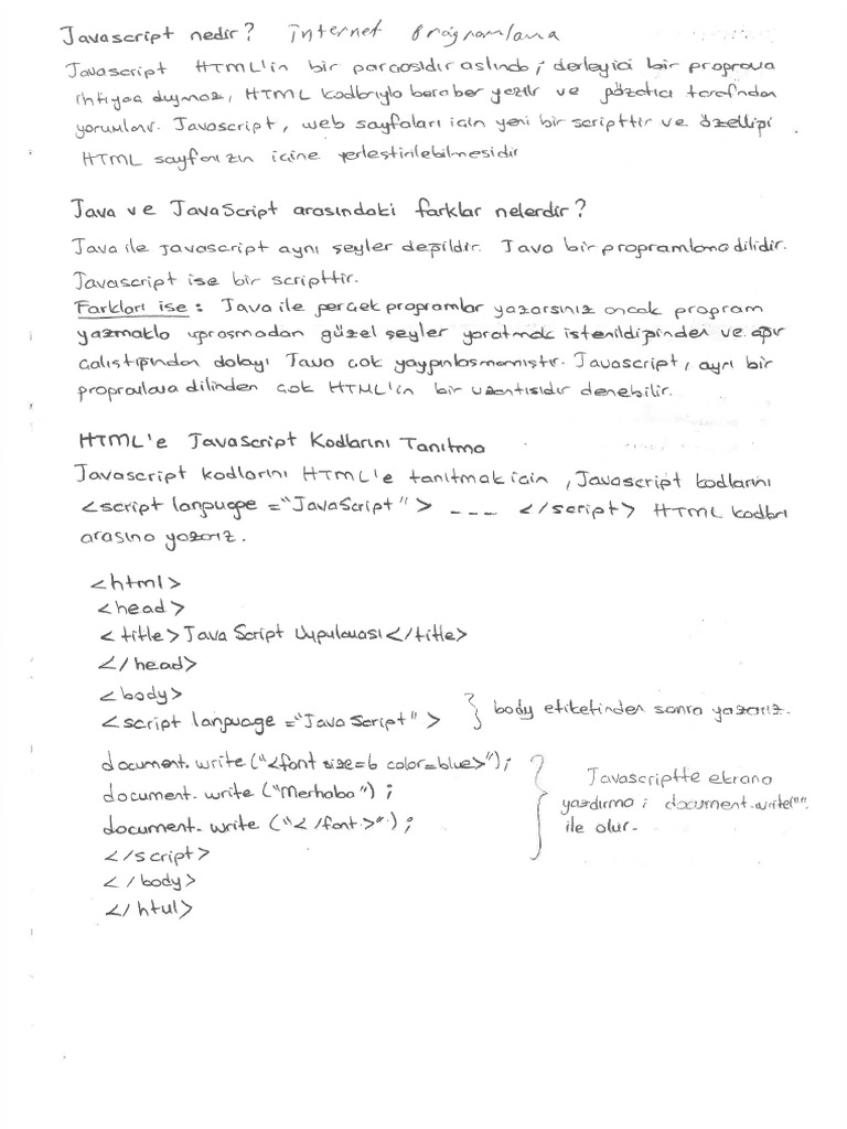 İnternet Programlama Ders Notlari | PDF