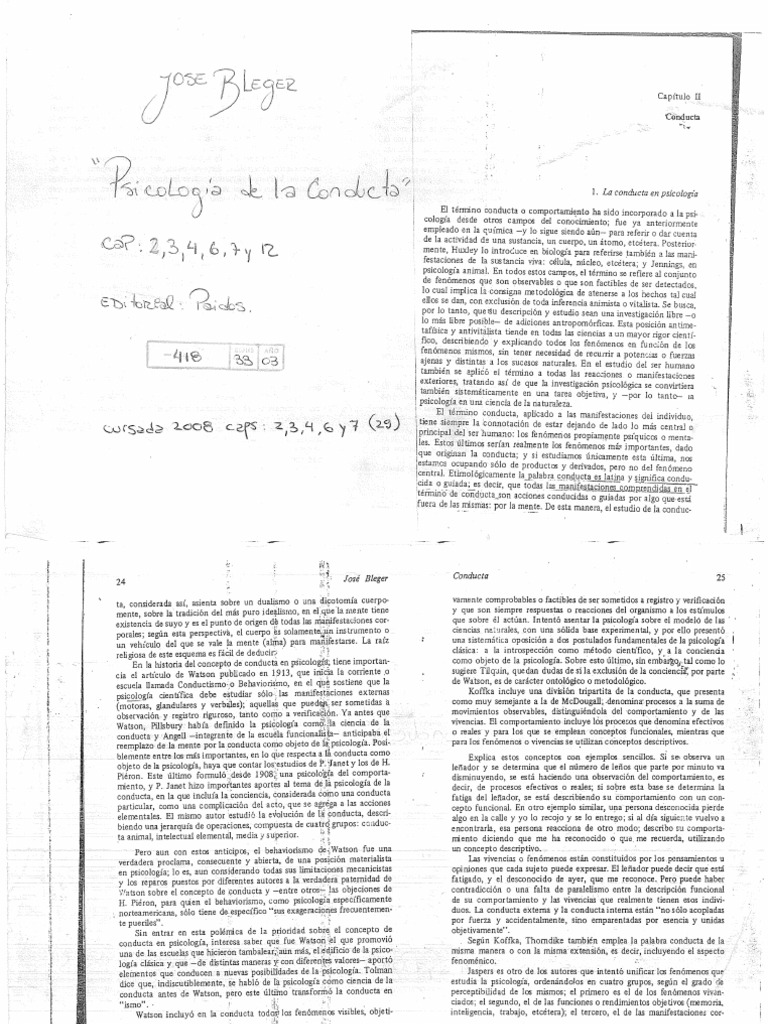 Bleger Psicologia Conductiva | PDF