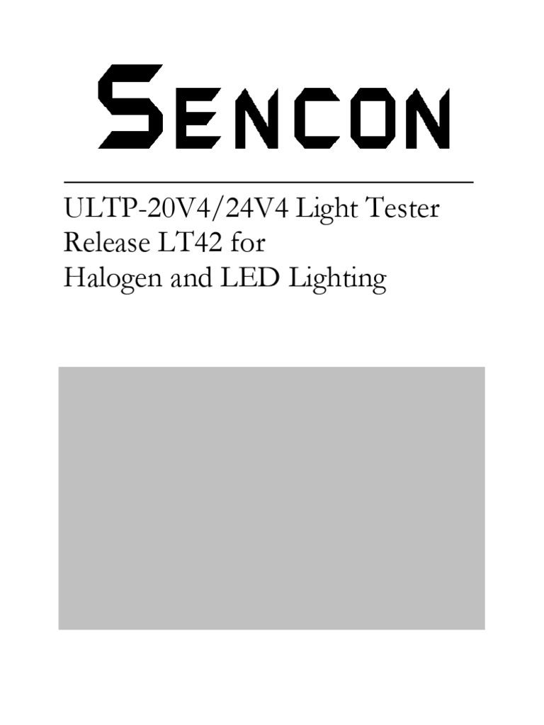 Light Tester Manual | PDF | Power Supply | Input/Output