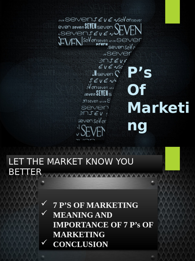 7PS of Marketing | PDF | Marketing | Pricing