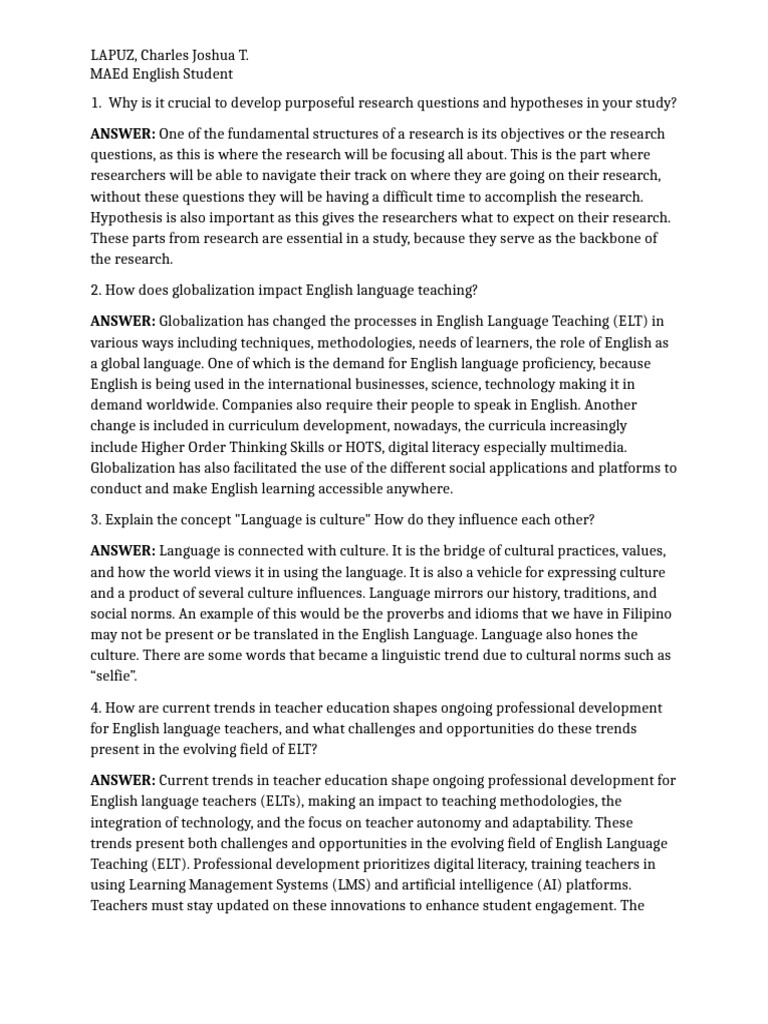 LAPUZ, Charles Joshua T.-507-Final Task | PDF | Language Education ...