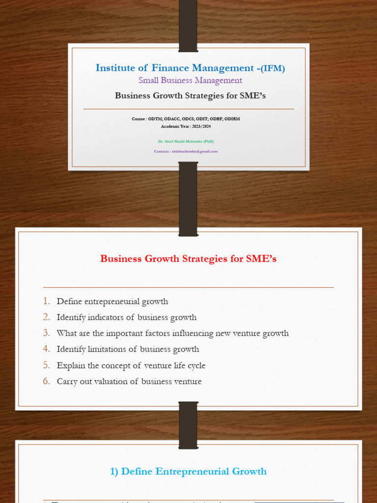 SME - Business Growth Strategies | PDF | Entrepreneurship | Discounted ...