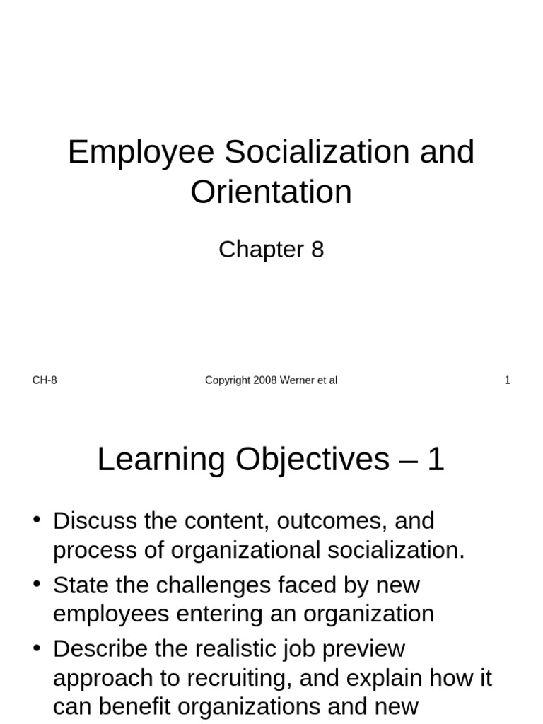 Chap 08 Employee Socialization and Orientation | PDF | Socialization ...