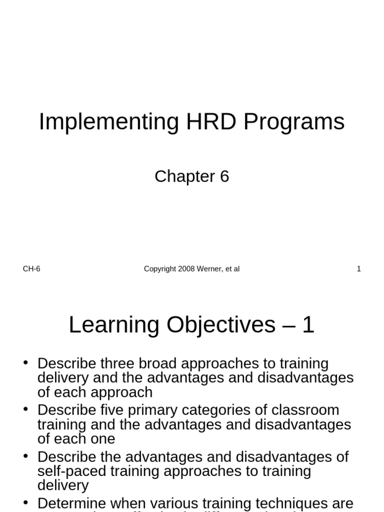 Chap 06 Implementing HRD Programs (1) | PDF | Educational Technology ...