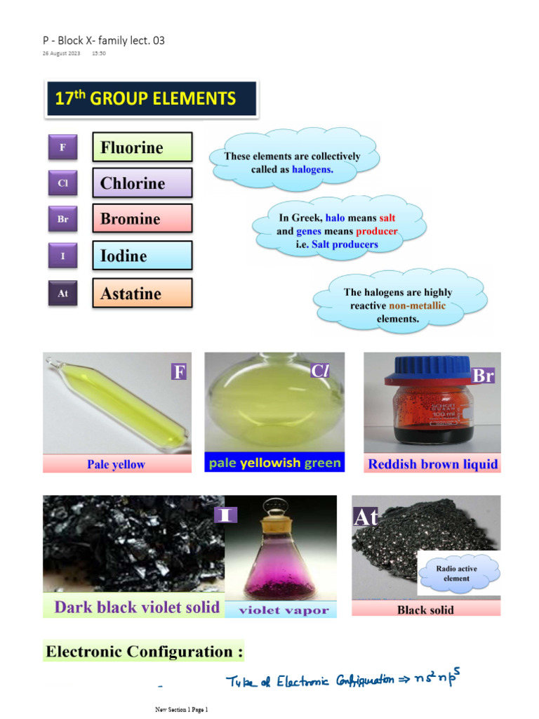 Halogen Properties and Reactivity Insights | PDF