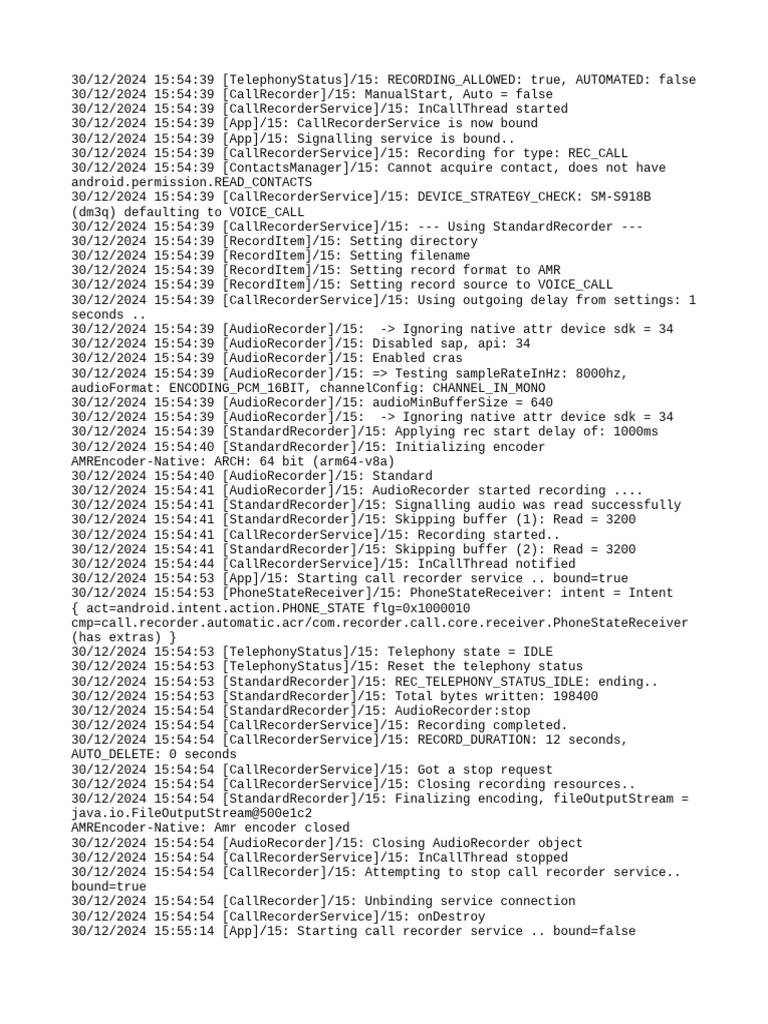 CallRecord Log | PDF | Bit | Computer Science