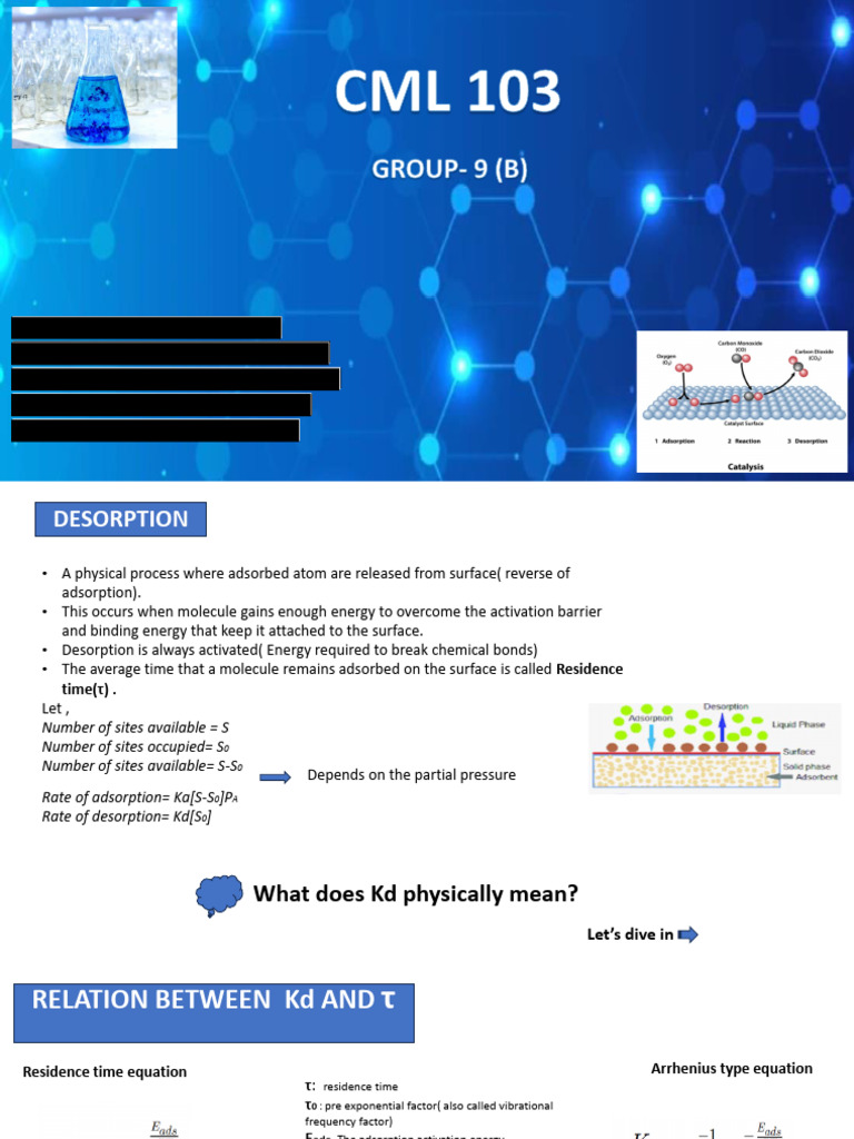 CML103 Week9 B | PDF | Adsorption | Materials Science