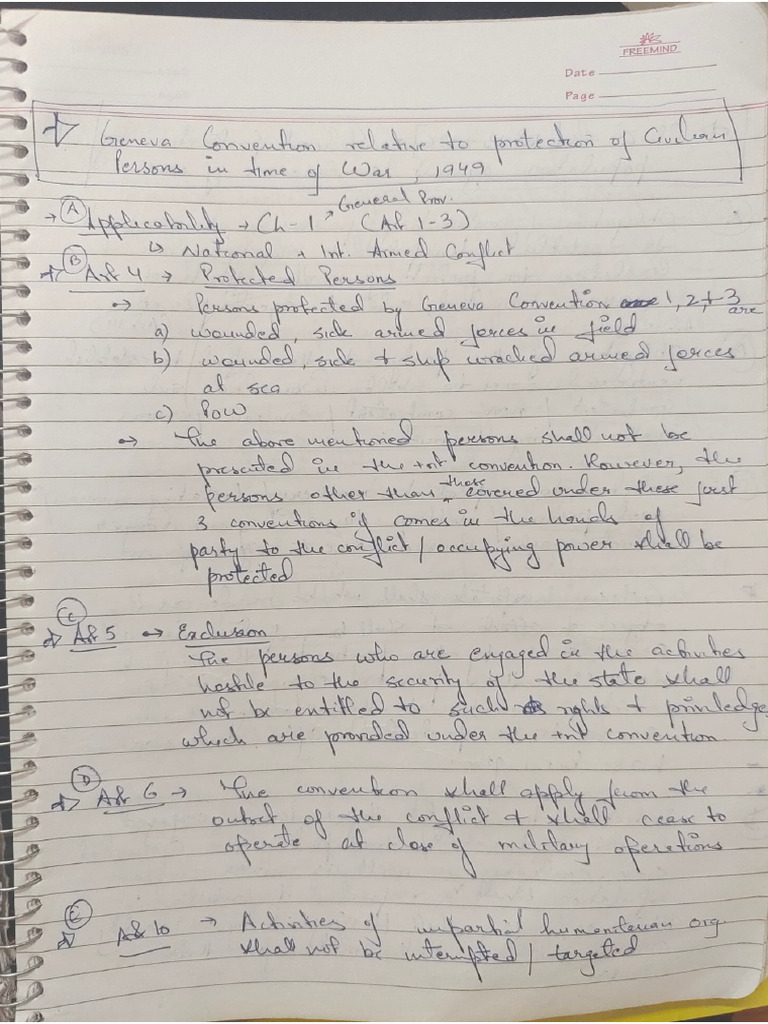 Geneva Convention related to protection of civilians | PDF