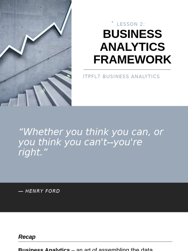 Lesson 2 Business Analytics Framework | PDF | Data Analysis | Statistics