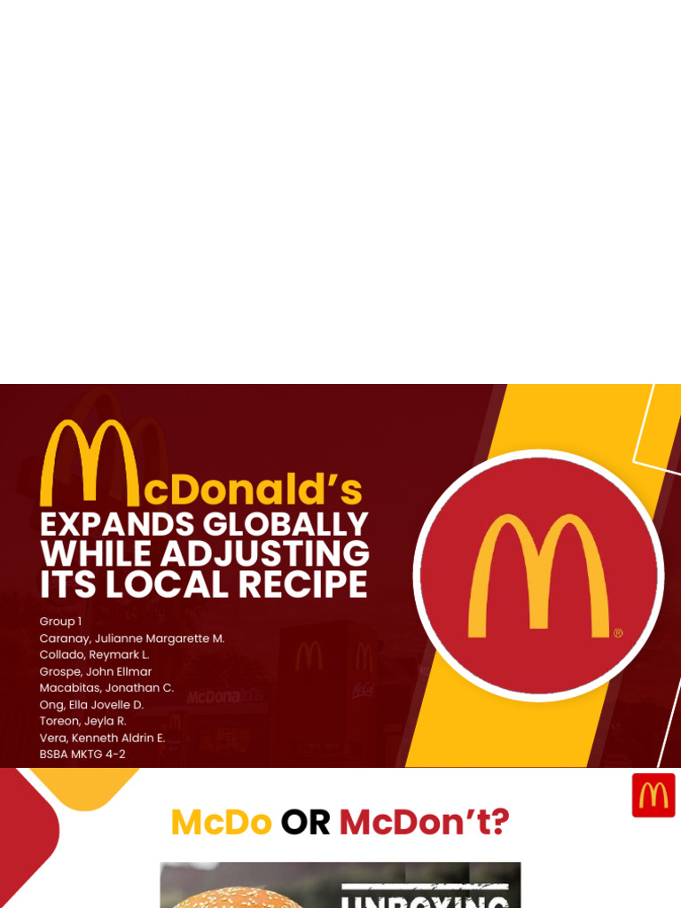 IM McDo Ppt Final | PDF | Mc Donald's | Marketing