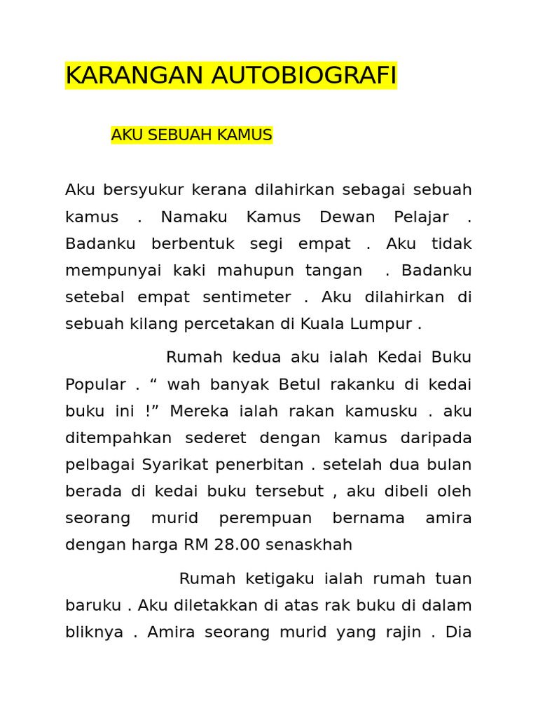 Karangan Autobiografi Pdf