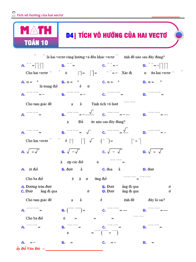 D4 - Tích Vô Hư NG C A Hai Vecto | PDF