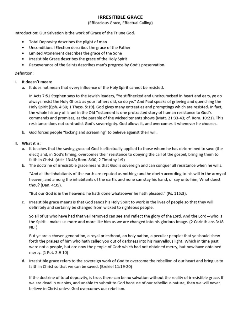 IRRESISTIBLE GRACE | PDF | Grace In Christianity | Born Again