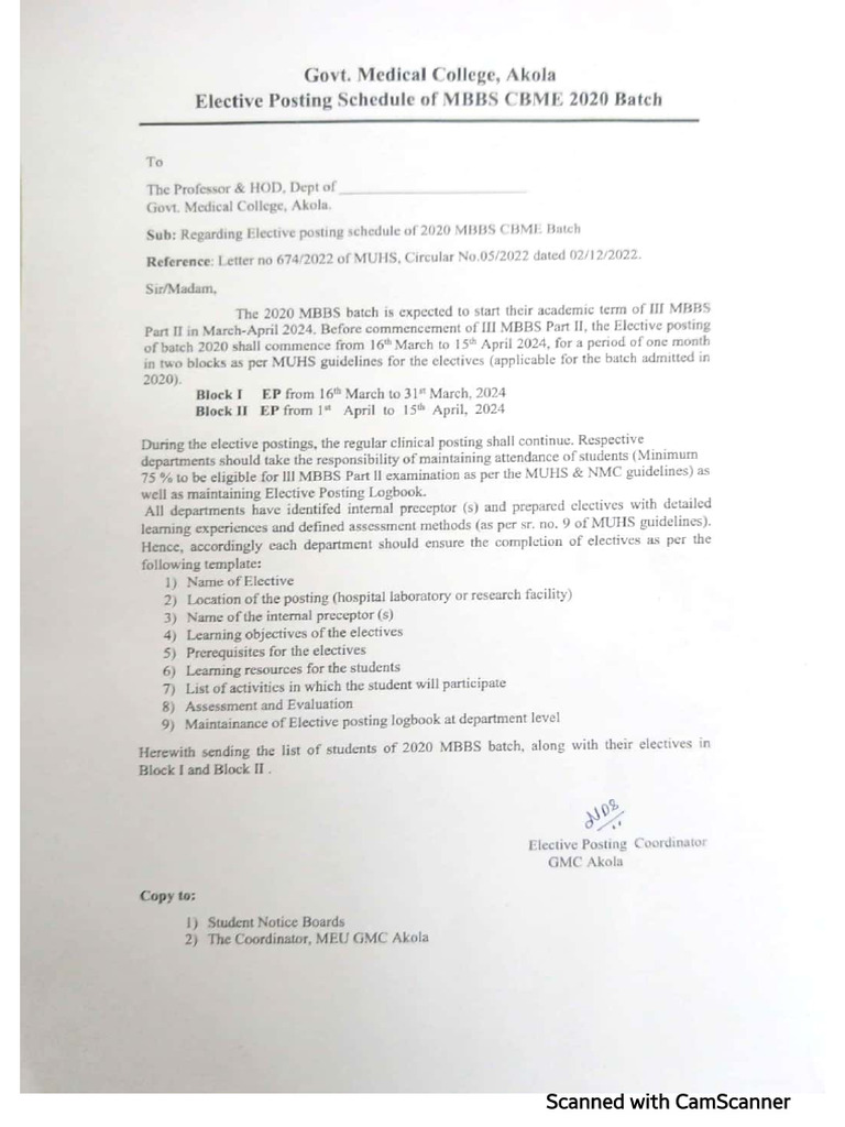 elective joining | PDF