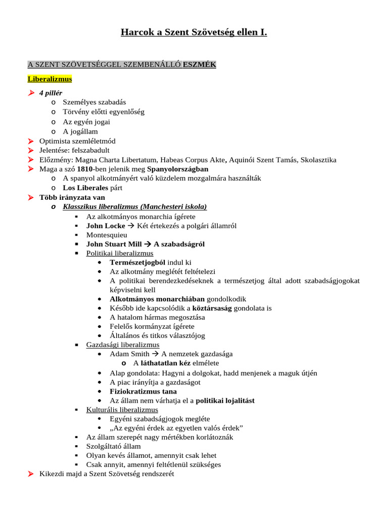 Harcok A Szent Szövetség Ellen | PDF