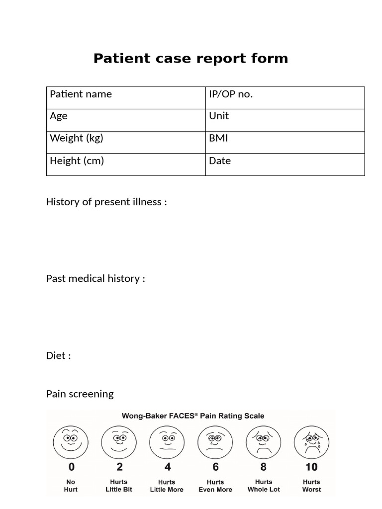 case report form | PDF | Causes Of Death | Medical Specialties