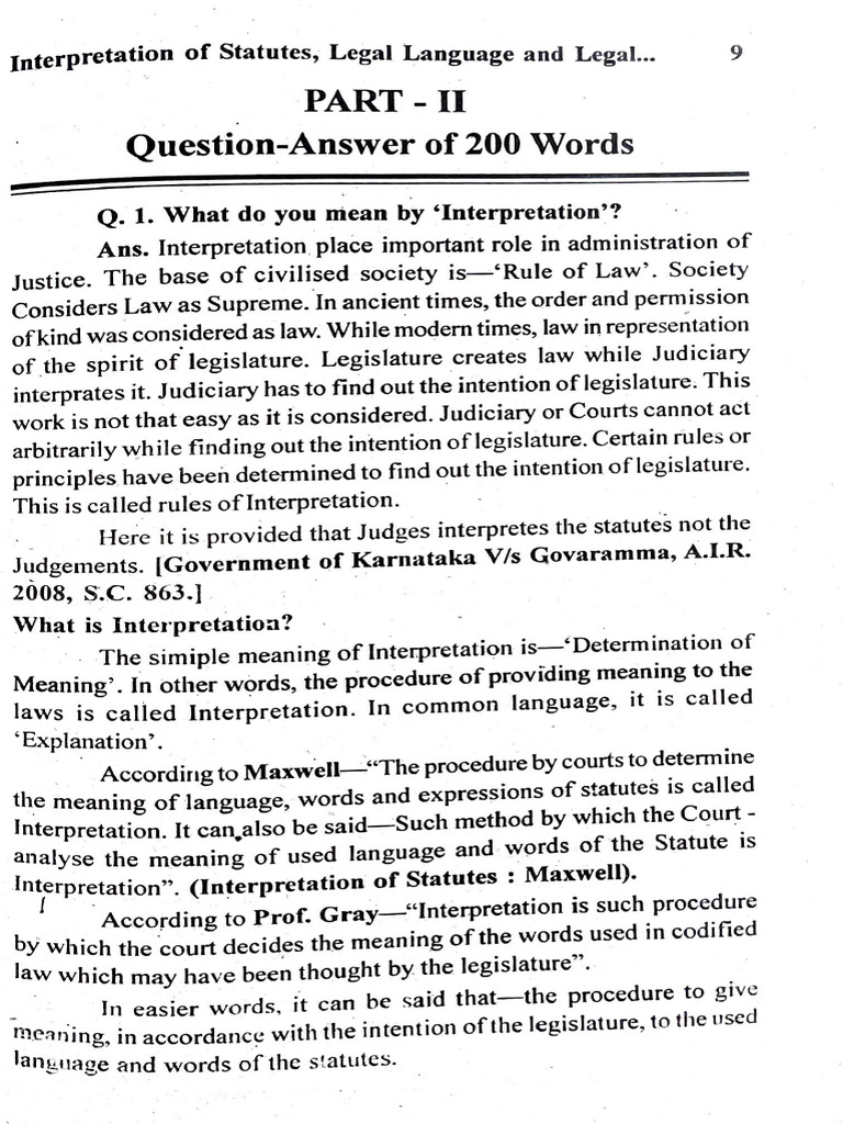 Interpretation of Statutes & Legal Language, Legal Writing | PDF