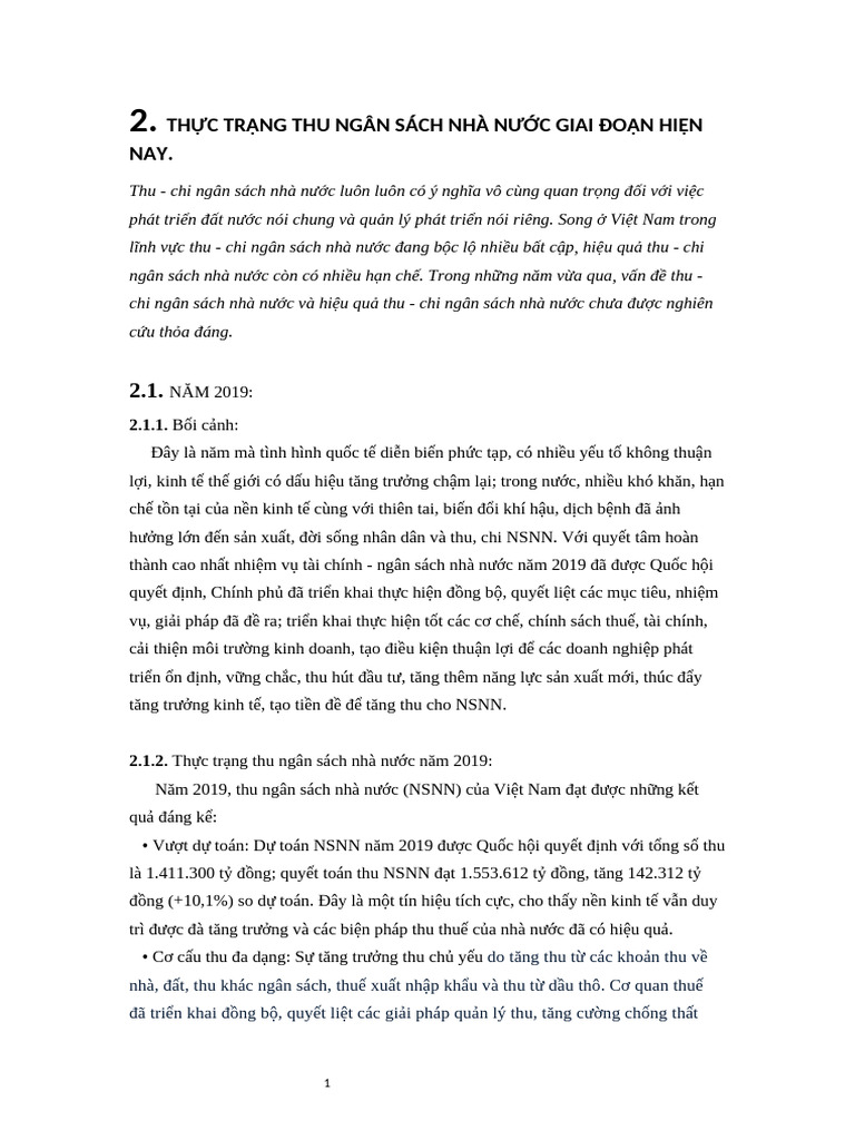 TH C TR NG Thu Ngân Sách Nhà Nư C | PDF