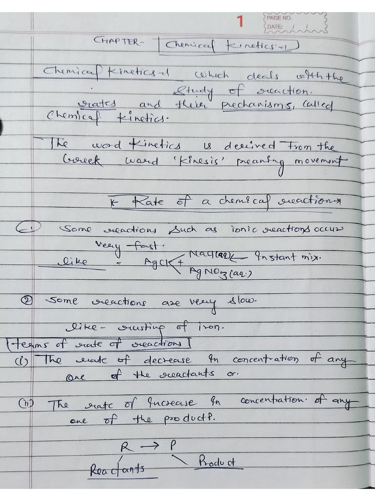 Chemical kinetics class 12 O.L classes | PDF