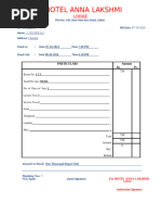 Guest House Bill Format Template | PDF