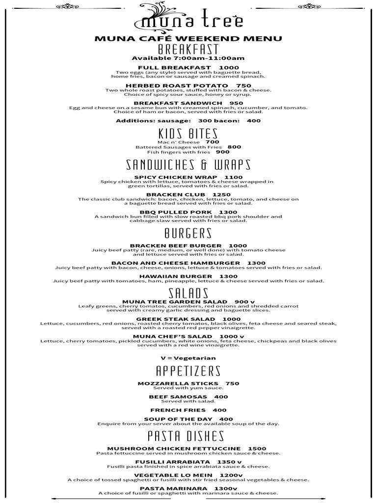 weekend-menu | PDF | Hamburgers | Salad