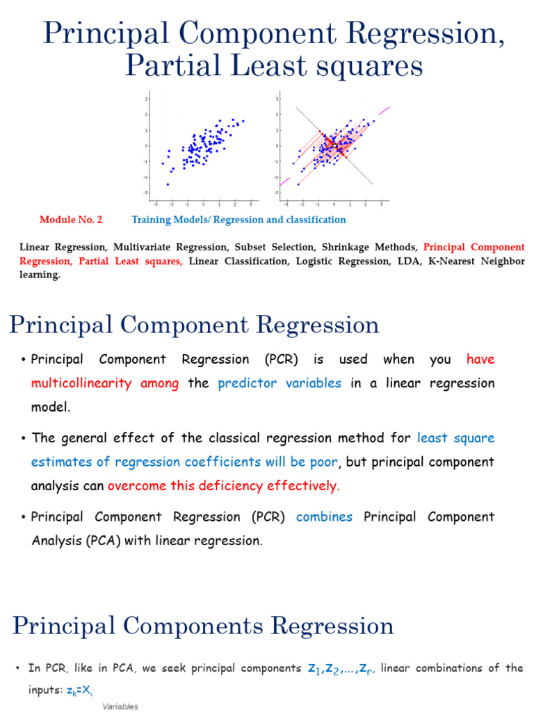 Principal Component Regression, Partial Least Squares, Linear Classification | PDF | Principal ...