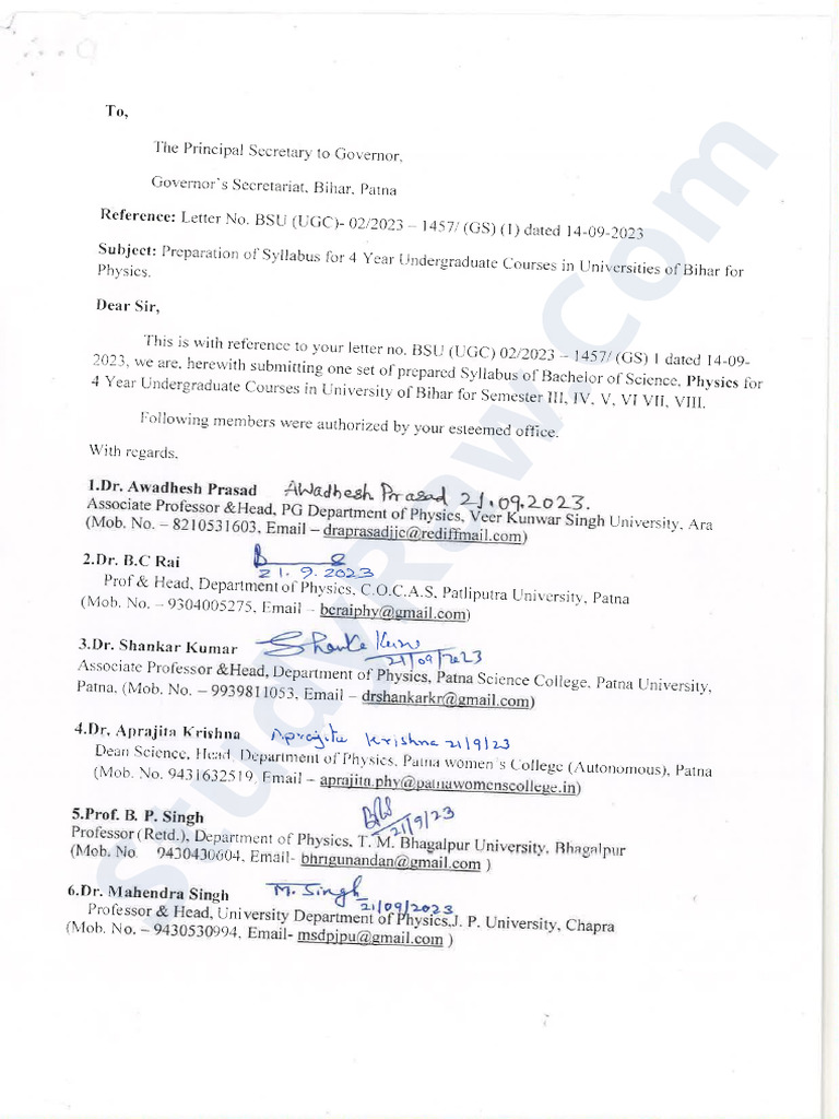 BSC Physics New Syllabus Sem 12345678 For MJC MIC MDC | PDF