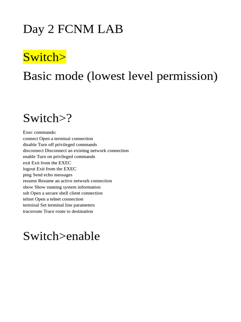 FCNM Day 2 Lab Commands | PDF | Secure Shell | System Software