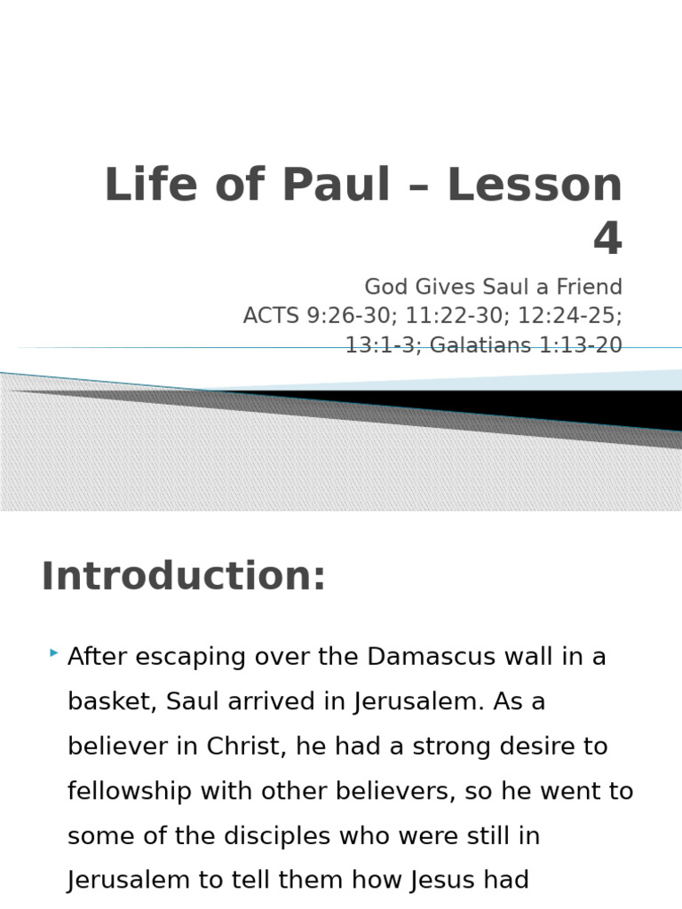 Life of Paul Lesson 4 | PDF | Paul The Apostle | Barnabas