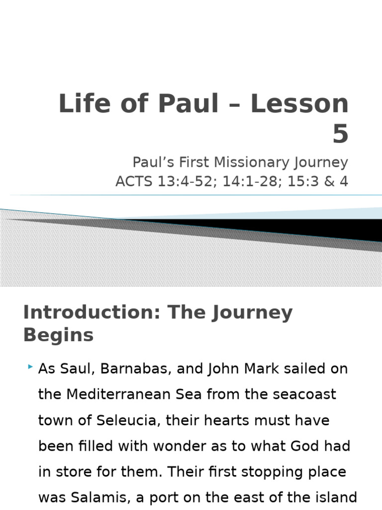 Life of Paul Lesson 5 | PDF | Paul The Apostle | Gospel Of Mark
