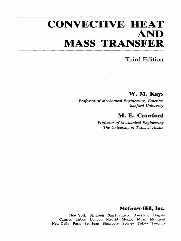 Convective Heat and Mass Transfer | PDF