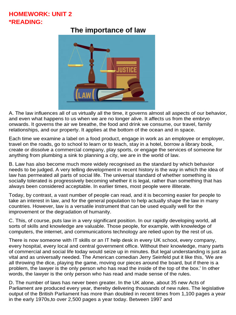 HOMEWORK_ UNIT 2 | PDF | Expert | Lawyer