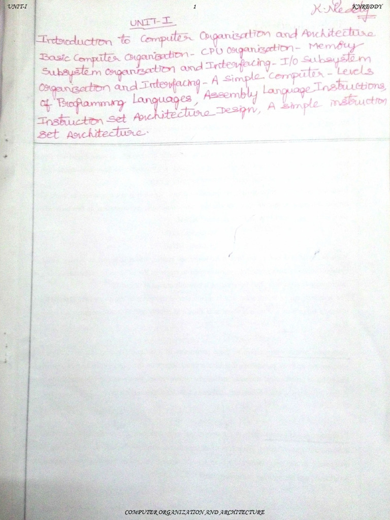 coa handwritten unit 1 | PDF