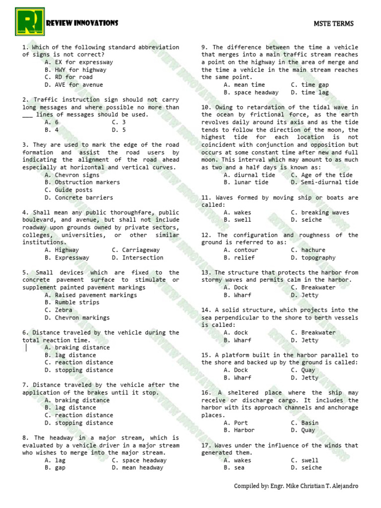 Terms Ri | PDF | Road | Road Surface