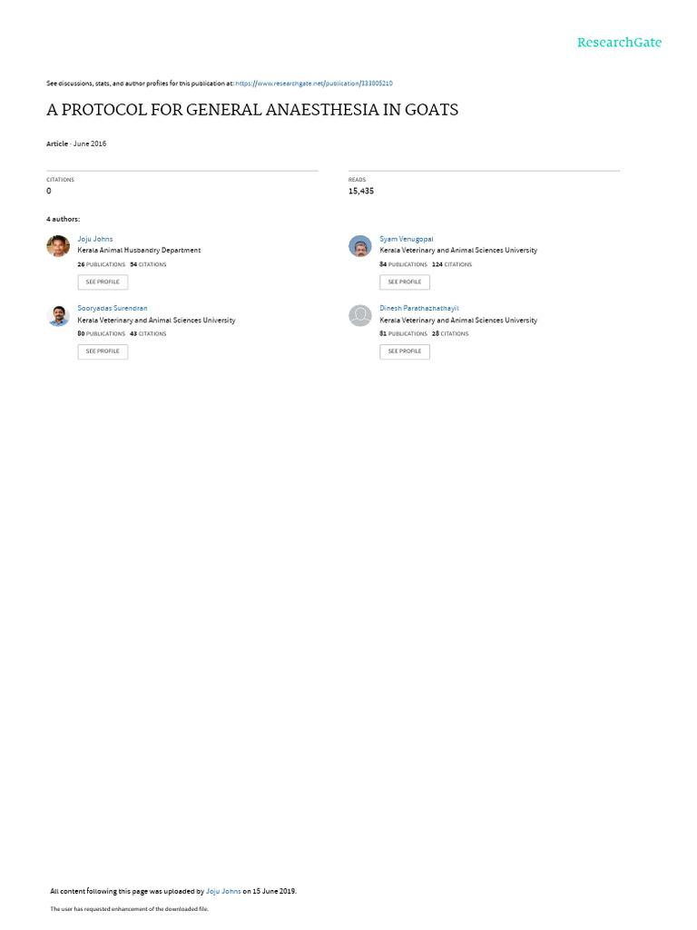 General Anaesthetic Protocol For Go at Siva Newsletter | PDF ...