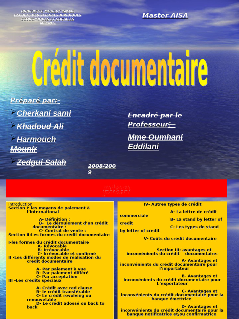 exposé credoc | PDF | Lettre de crédit | Finances personnelles